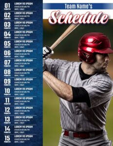 Free Editable Game Schedule Templates