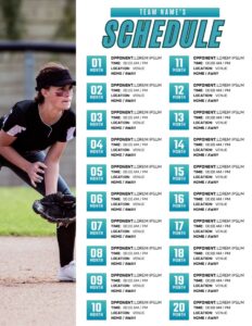 Free Editable Game Schedule Templates